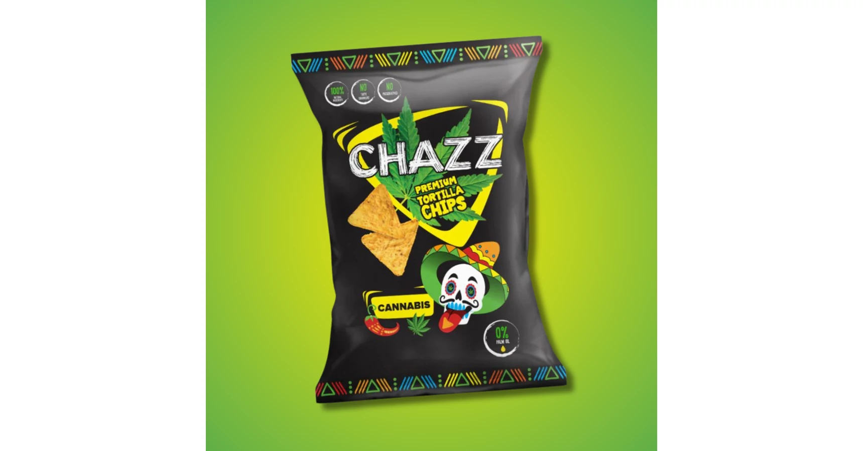 Chazz Cannabis Jalapeno ízű tortilla chips 100g - MegaBest
