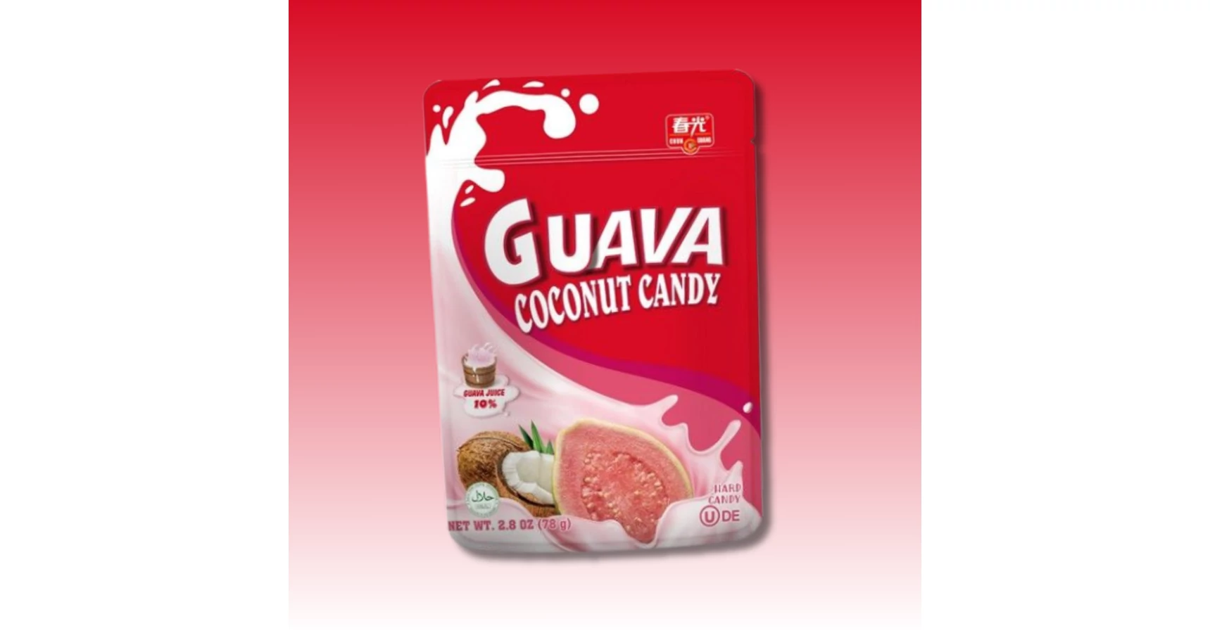Chun Guang Guava Coconut candy guava és kókusz ízű cukorkák 78g - MegaBest