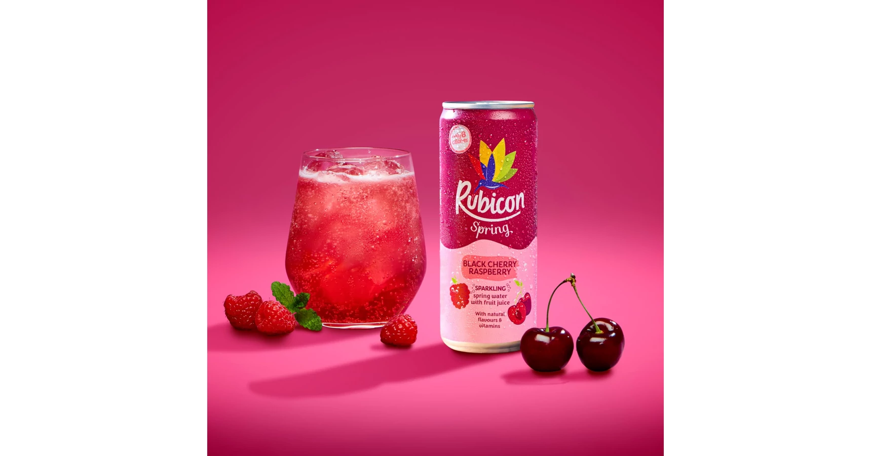 Rubicon Spring Black Cherry-Raspberry ízű szénsavas üdítő 330ml - MegaBest
