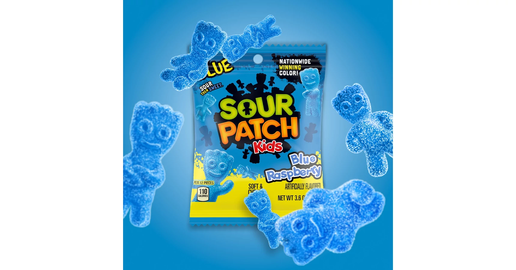 Sour Patch Kids Blue Raspberry kékmálna ízű gumicukor 102g - MegaBest