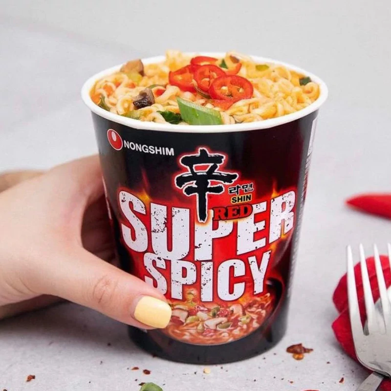 NONGSHIM Instant Noodles Shin Red Super Spicy extrém csípős instant ...